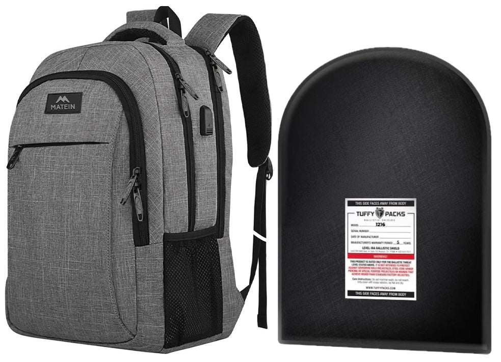 Travel/School Backpack with Level IIIA Bulletproof Insert (11" x 14 ...